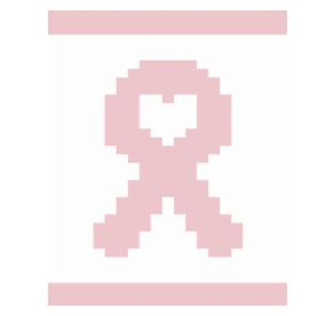Breast Cancer Ribbon With Heart - Finger Knitting / Chunky Knit Blanket ...