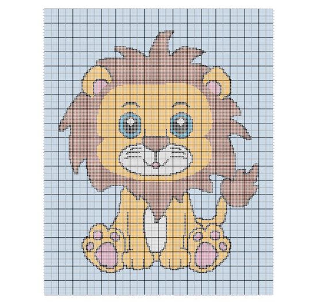 Lion - Single Crochet Graphgan - Blanket Pattern - Etsy
