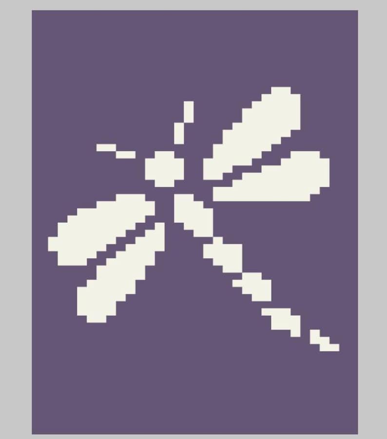 Dragonfly Silhouette - Finger Knitting / Chunky Knit Blanket Pattern - Etsy