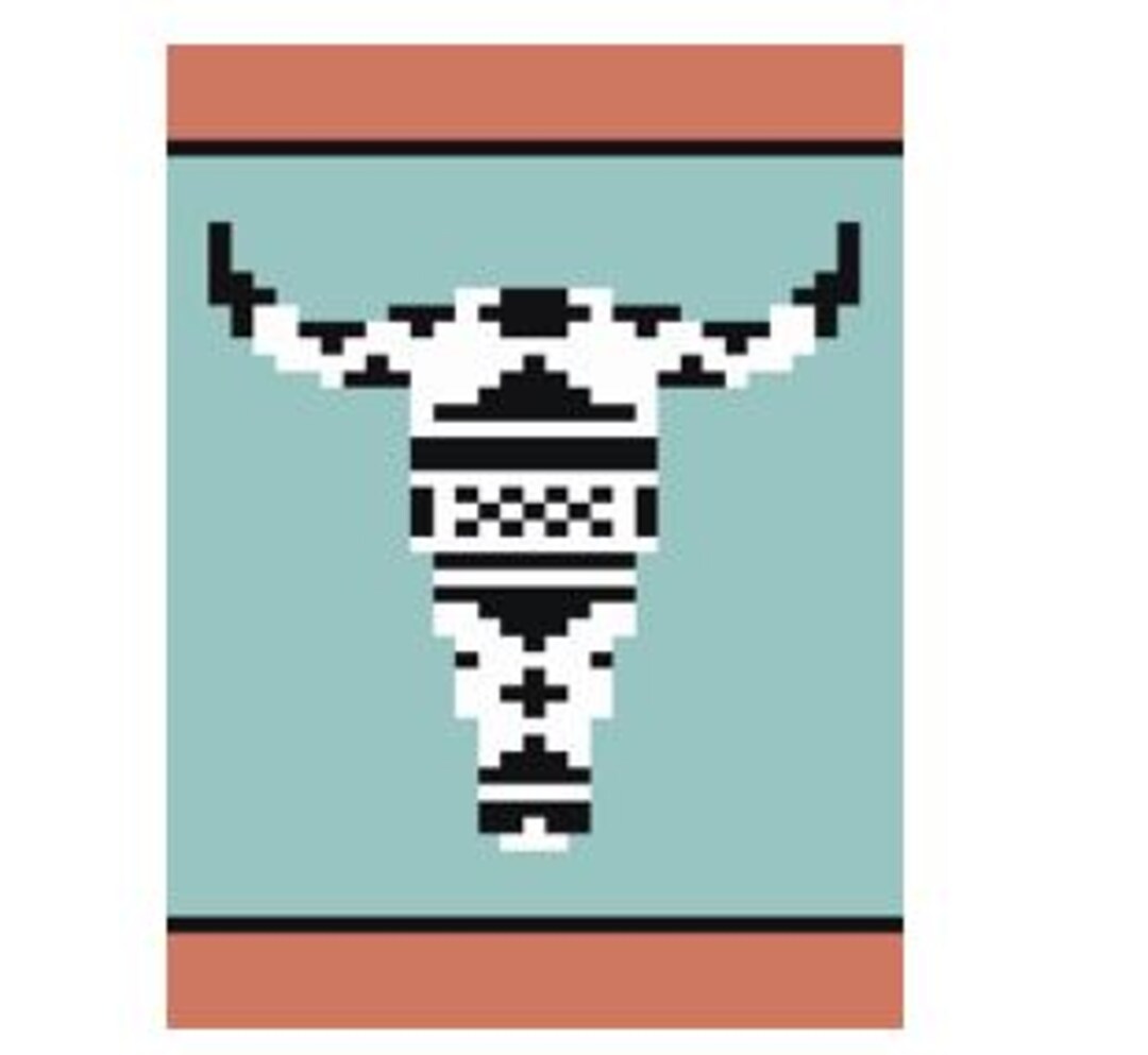 Aztec Skull With Border - Finger Knitting / Chunky Knit Blanket Pattern ...