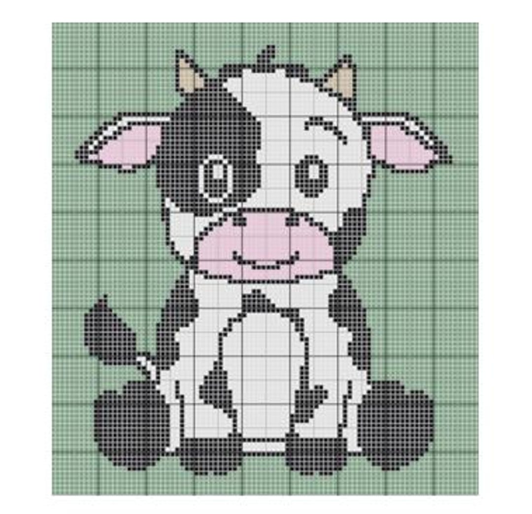 Baby Cow Corner to Corner Mini C2C Graphgan Blanket Pattern - Etsy UK
