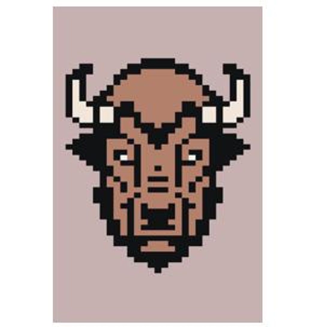 Bison Head - Finger Knitting / Chunky Knit Blanket Pattern - Etsy