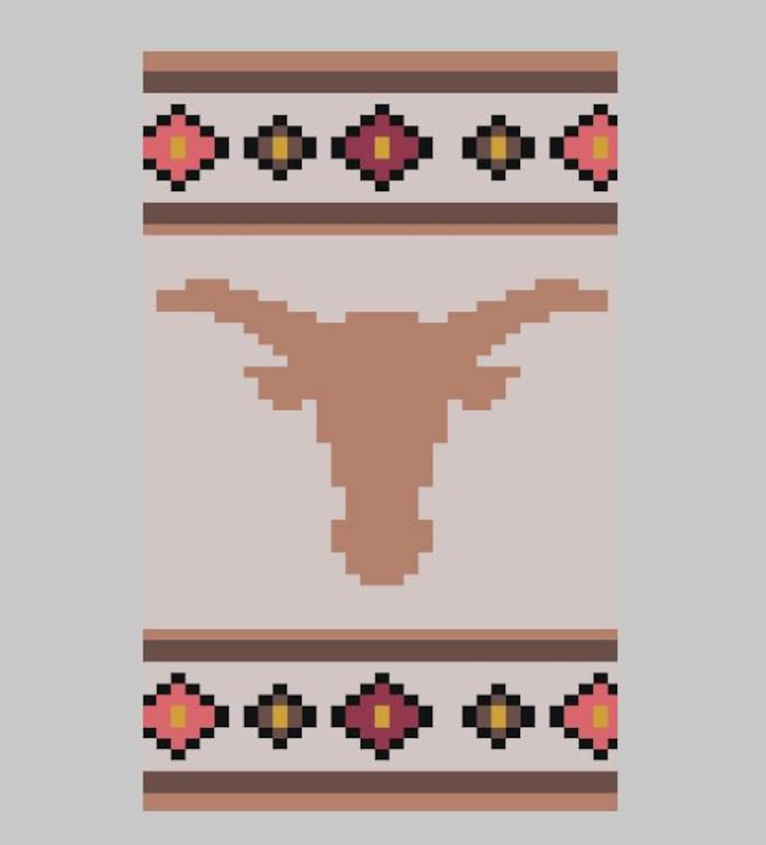 Southwest Longhorn - Finger Knitting / Chunky Knit Blanket Pattern - Etsy