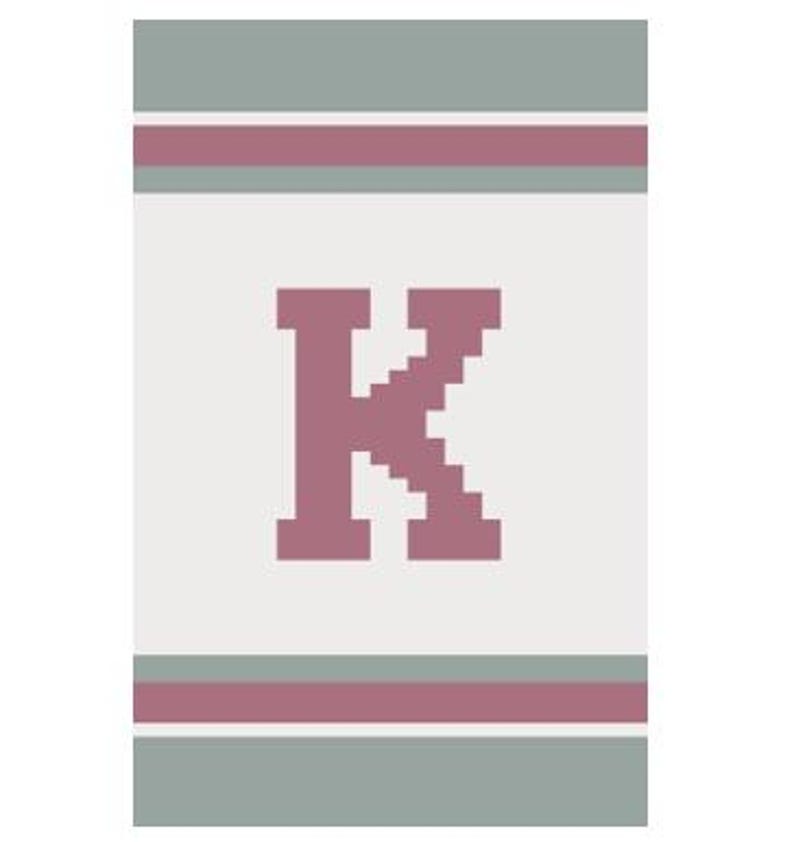 Letter K Initial - Finger Knitting / Chunky Knit Blanket Pattern - Etsy