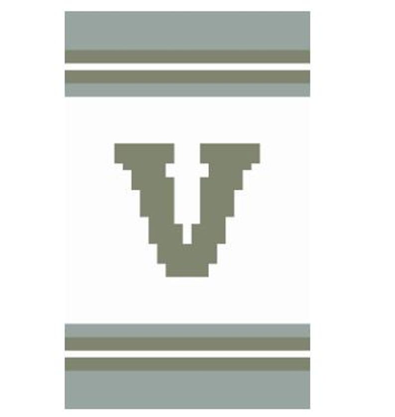 Letter V Initial - Finger Knitting / Chunky Knit Blanket Pattern - Etsy