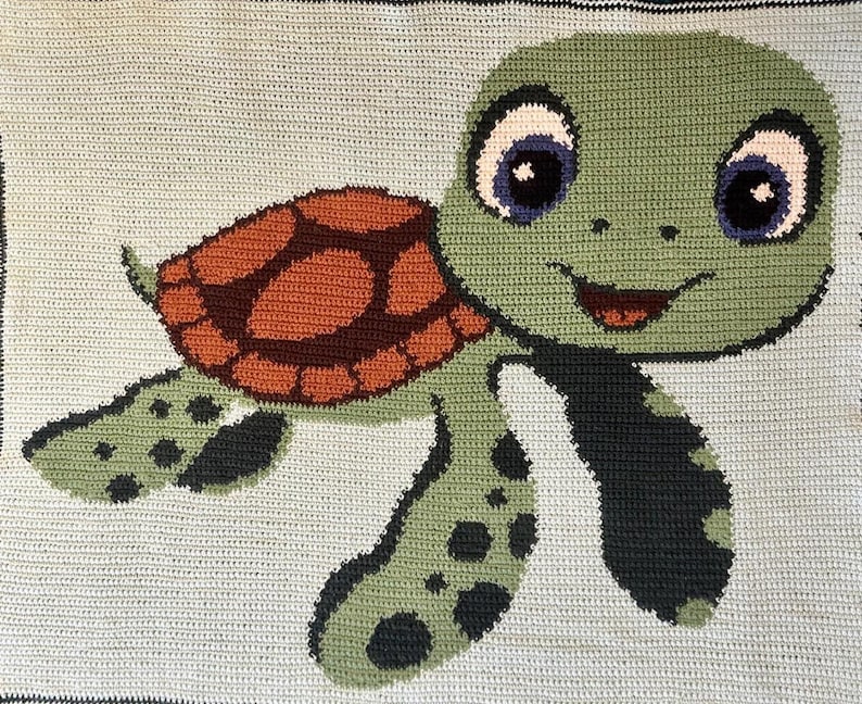 Sea Turtle Single Crochet Graphgan Blanket Pattern - Etsy