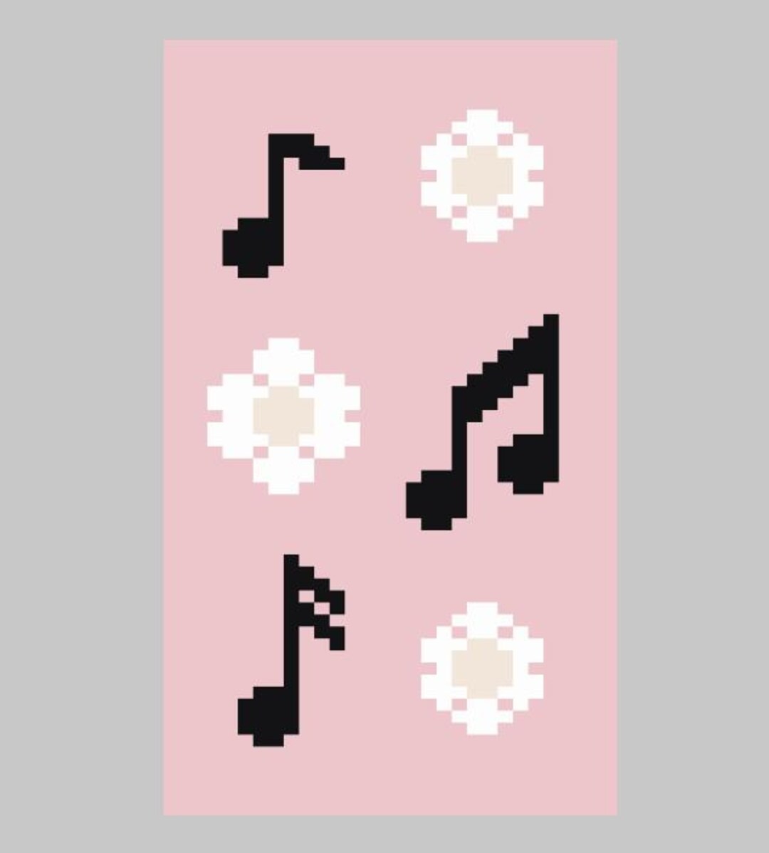 Music Notes and Flowers - Finger Knitting / Chunky Knit Blanket Pattern ...