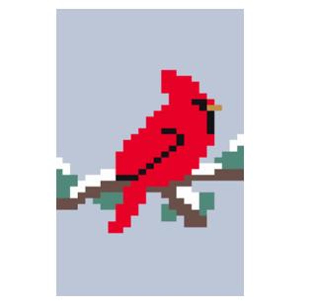 Cardinal on a Snowy Branch - Finger Knitting / Chunky Knit Blanket ...