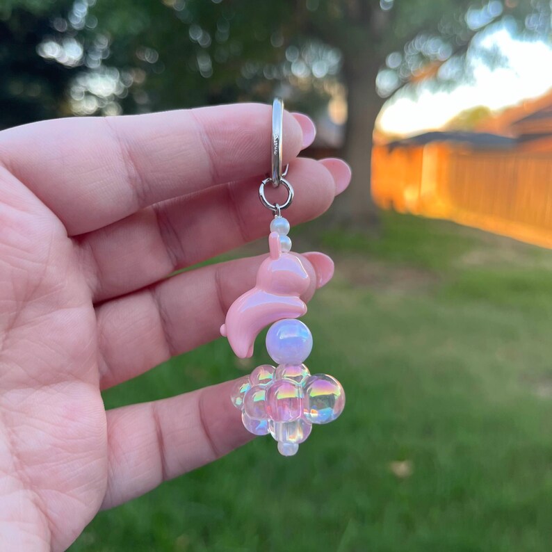 Rabbit Jumping Over the Moon Keychain - Etsy