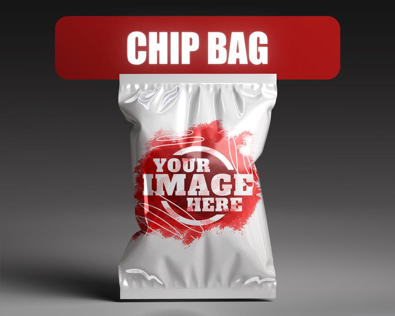 Editable Chip Bag Mockup Template PSD and Canva for Birthday Party ...