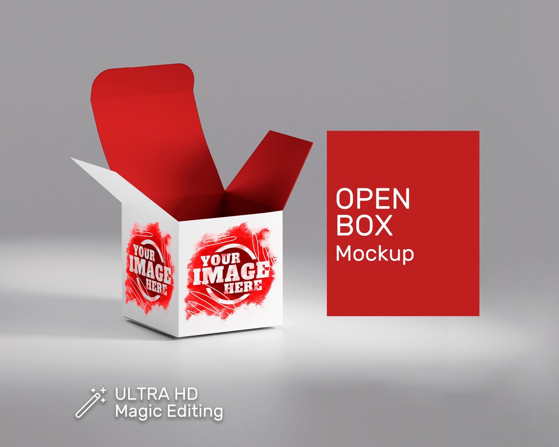 Cube Packaging Box Mockup Template Square Dice Box Add Your Own Image ...