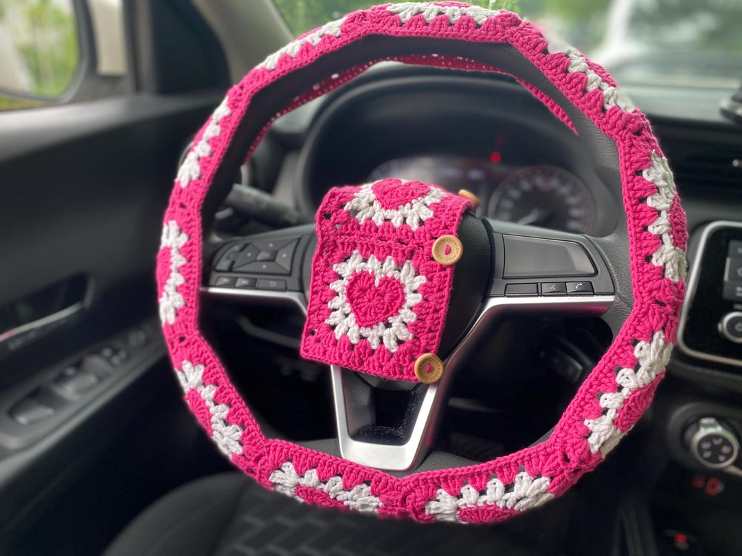 Heart-shaped Crochet Steering Wheel Cover, Car New Car Interior Gifts ...