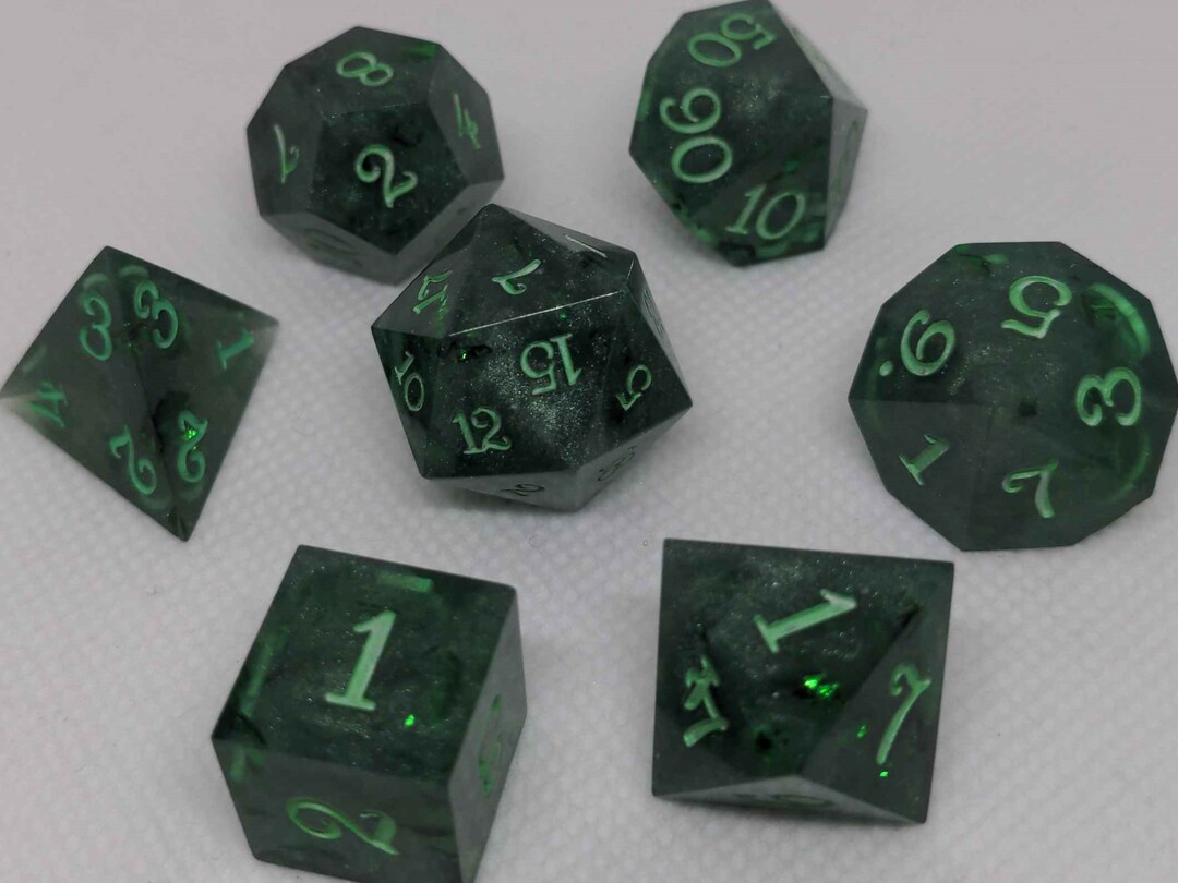 Jade Forest Dice: Hand Crafted Resin Dice Set for Dnd and Other Role ...
