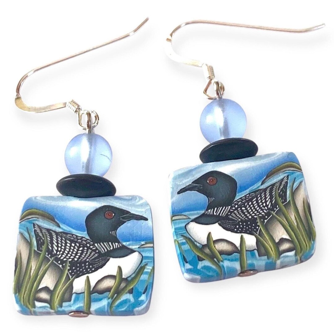 Loon Earrings Polymer Clay - Etsy
