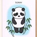Sorry Card, Sad Panda Print, Printable Apology Card, Cute Panda Bear, I ...