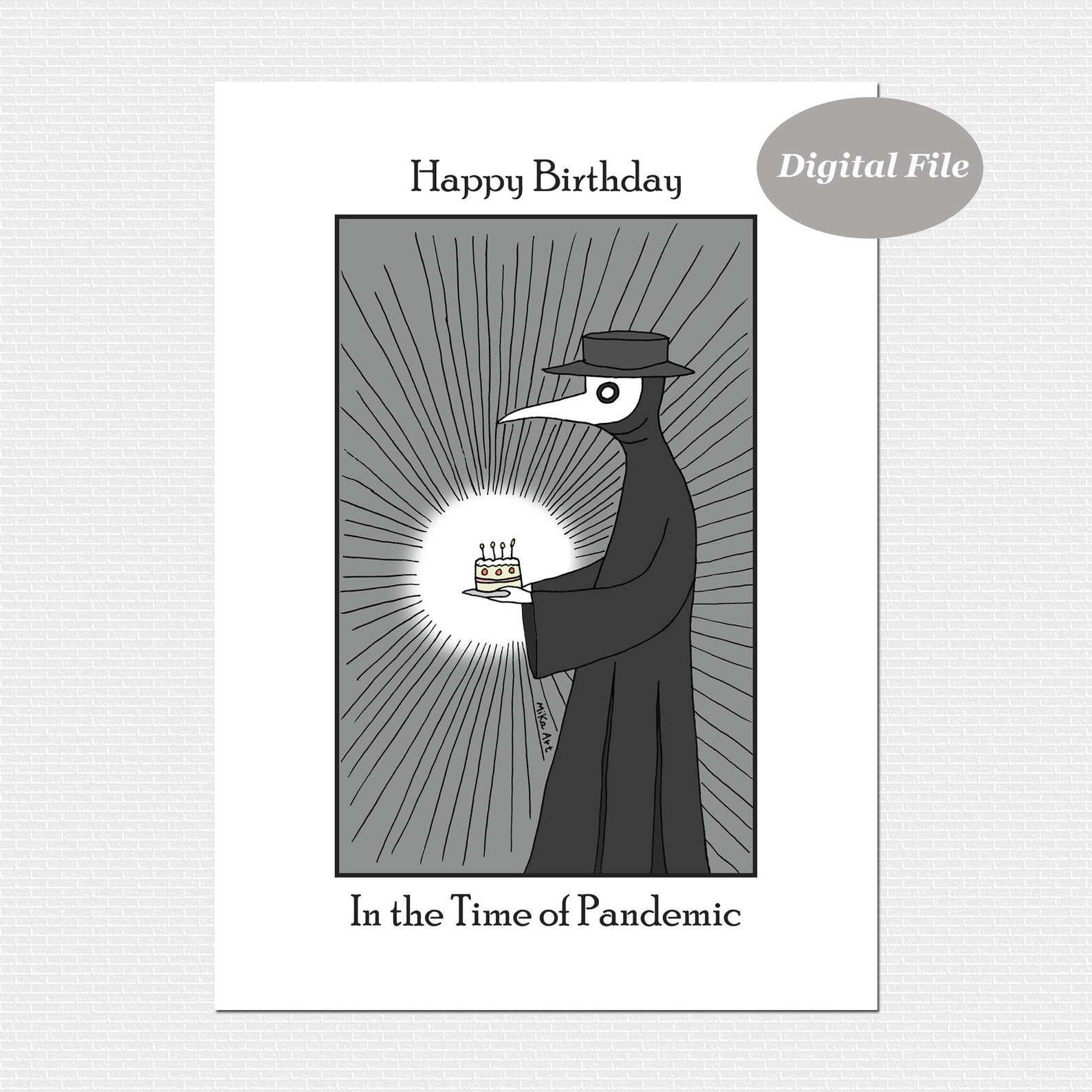 Plague Doctor Card Printable Birthday Card Funny Birthday | Etsy
