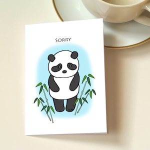 Sorry Card, Sad Panda Print, Printable Apology Card, Cute Panda Bear, I ...