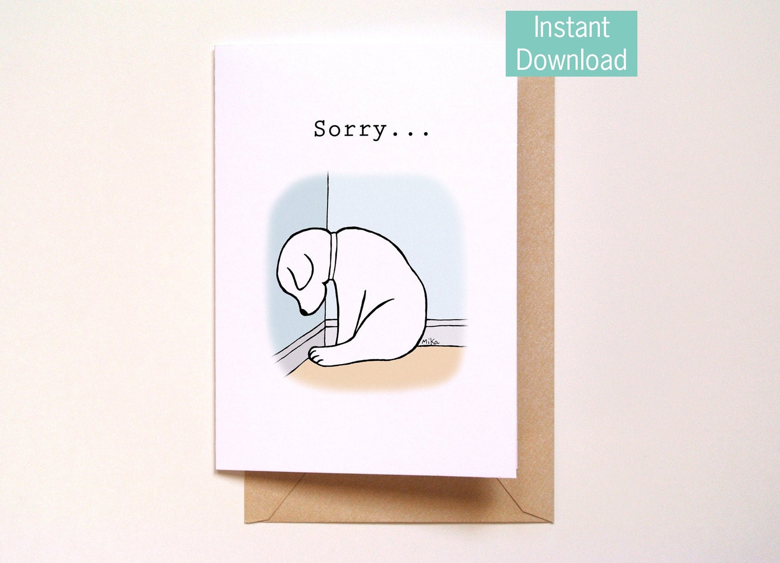 Sorry Card Printable Sincere Apology Card Sad Cute Puppy - Etsy