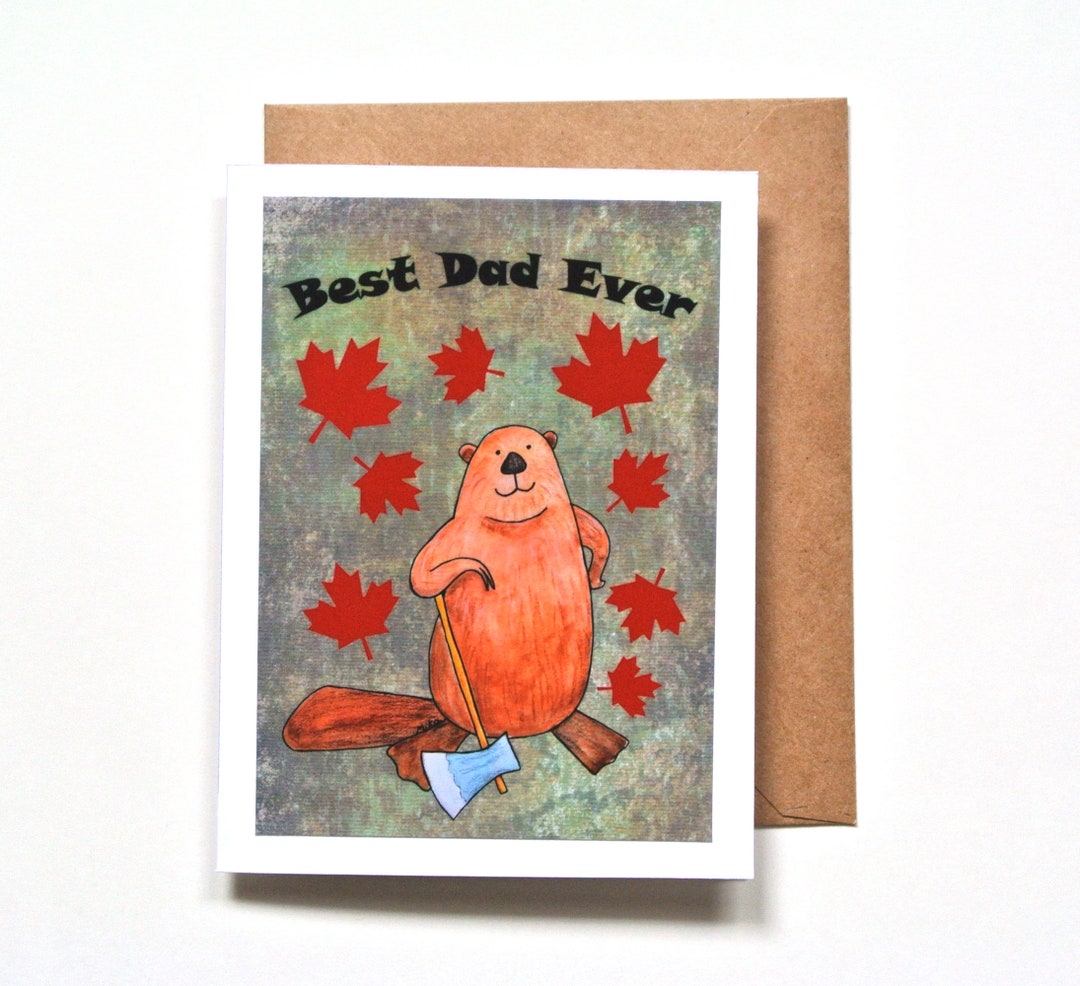 Funny Father's Day Card, Handy Dad Birthday Card, Hardworking Beaver ...