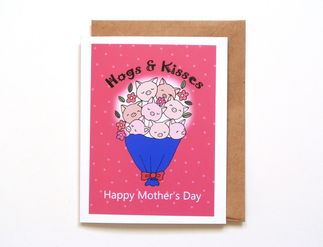 Funny Mothers Day Card, Gift for Pig Lovers, One of a Kind Quirky ...