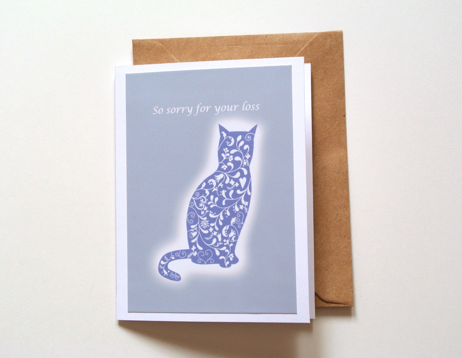 Cat Loss Sympathy Card Cat Memorial Card Sorry for Your Loss - Etsy