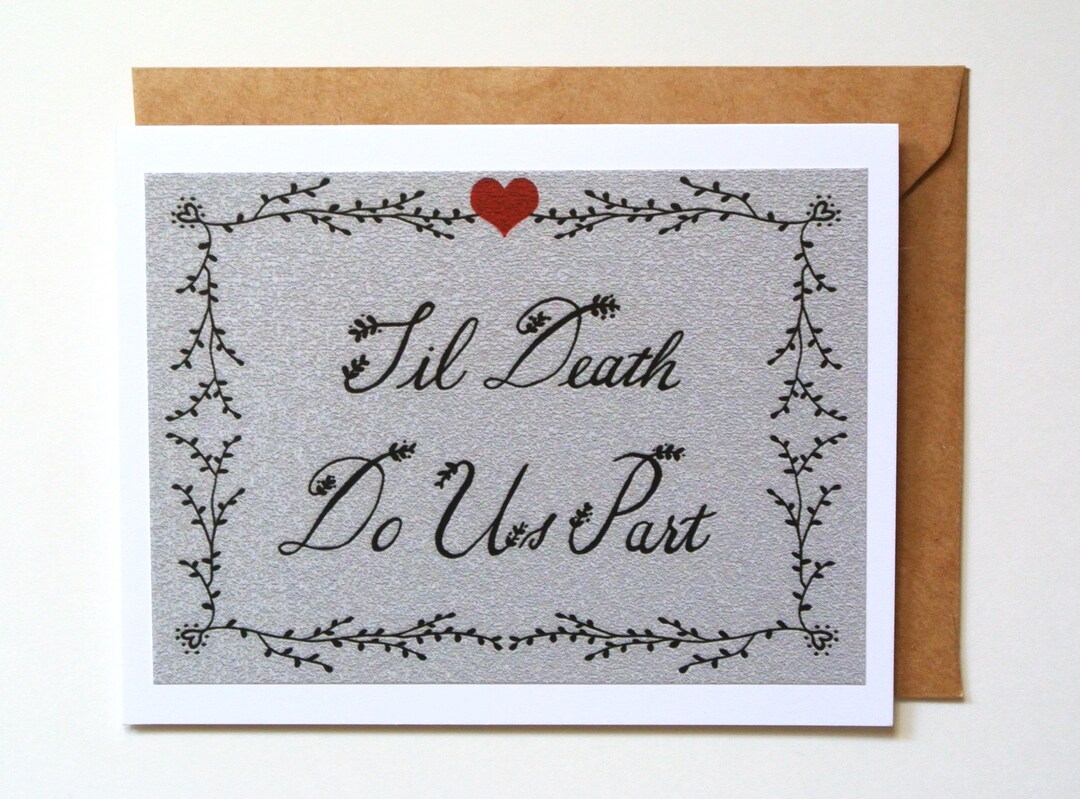 Gothic Anniversary Card, Congrats Marriage Gift for Goth Friend, Unique ...