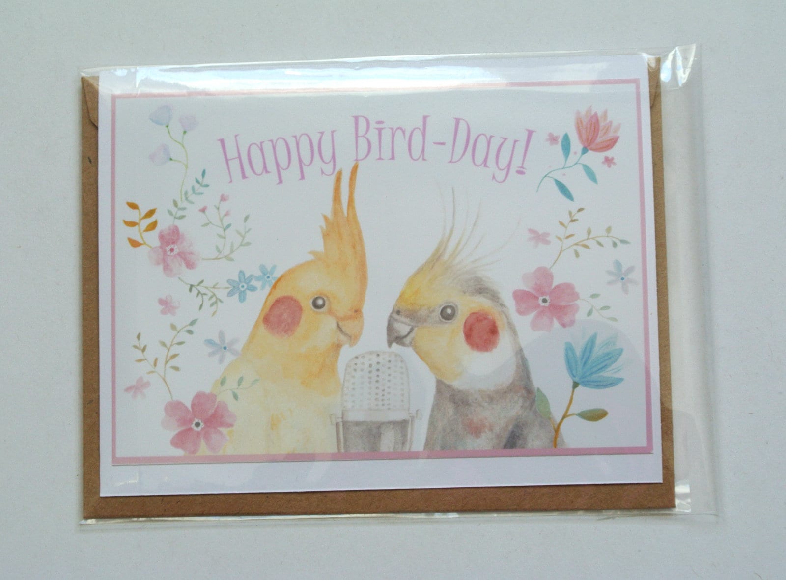 Paper Cockatiels card cute birb card birthday card animals cockatiel ...