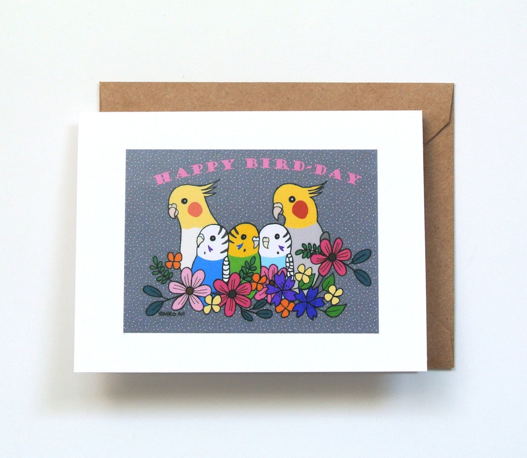 Cockatiel Budgie Birthday Card Funny Birthday Card For Bird Etsy