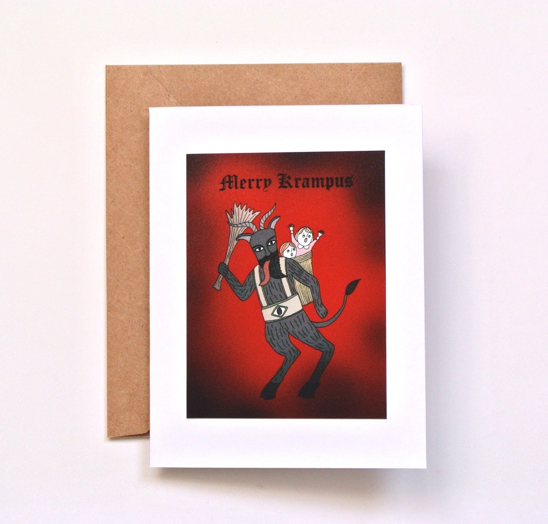 Krampus Christmas Card, Holiday Card for Naughty Kids, Funny Christmas ...