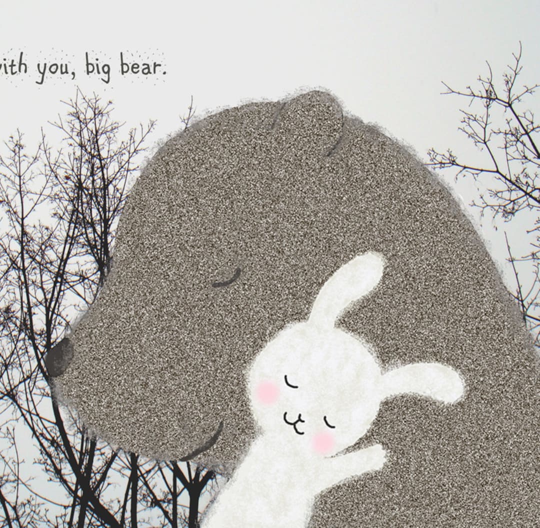 Bear Bunny Love Illustration Print, Cottage Core Home Wall Décor ...
