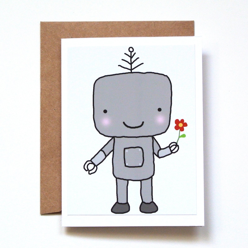 Robot Thank You Cards - Etsy