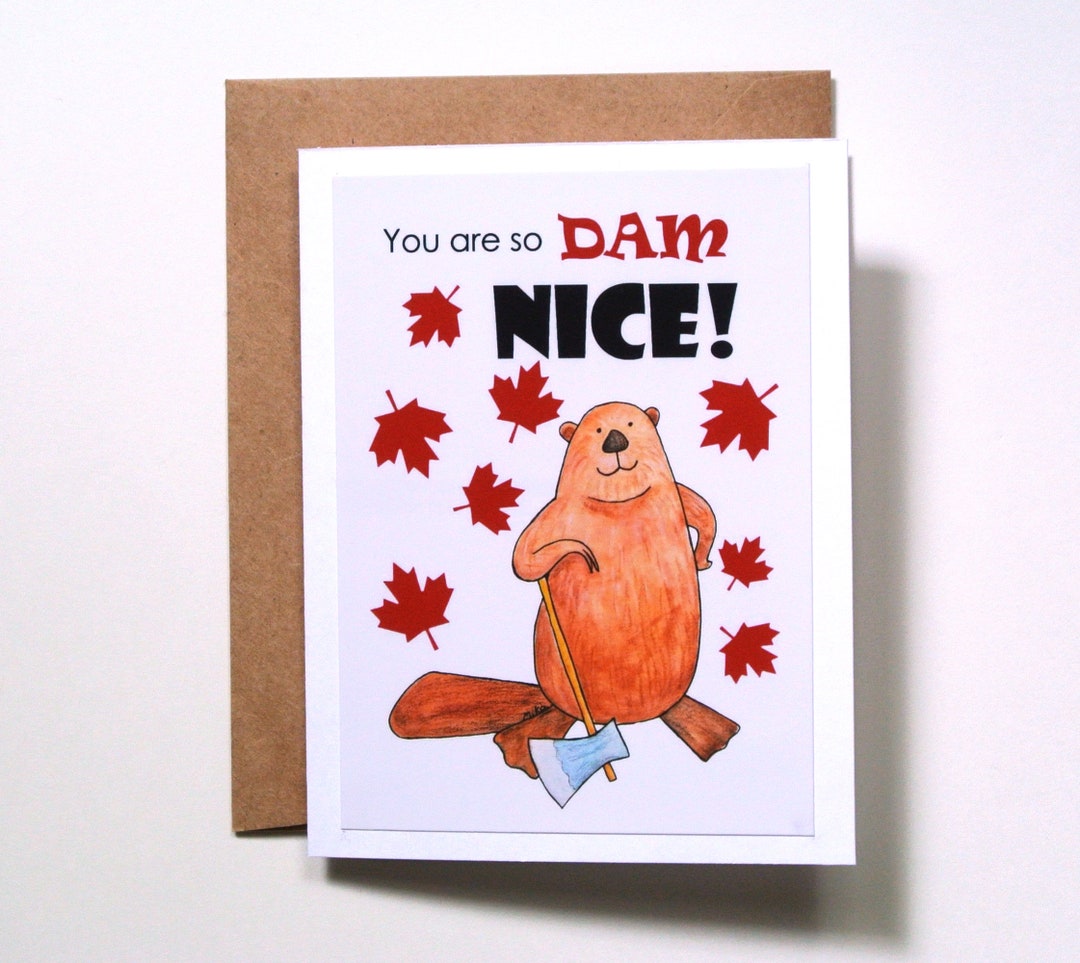 Beaver Thank You Card, Canadian Thank You Card, Special Thank You ...
