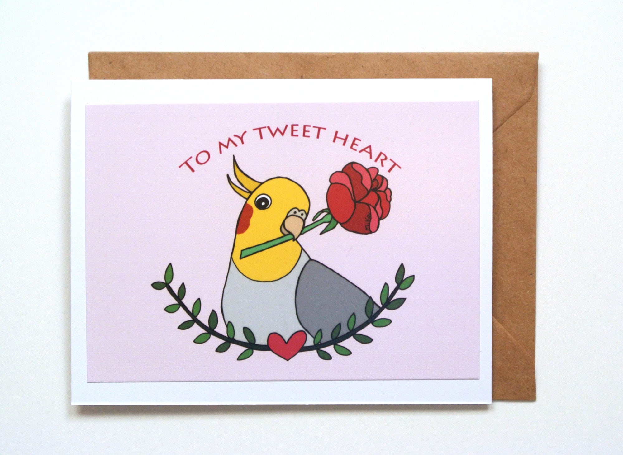 Paper Cockatiels card cute birb card birthday card animals cockatiel ...