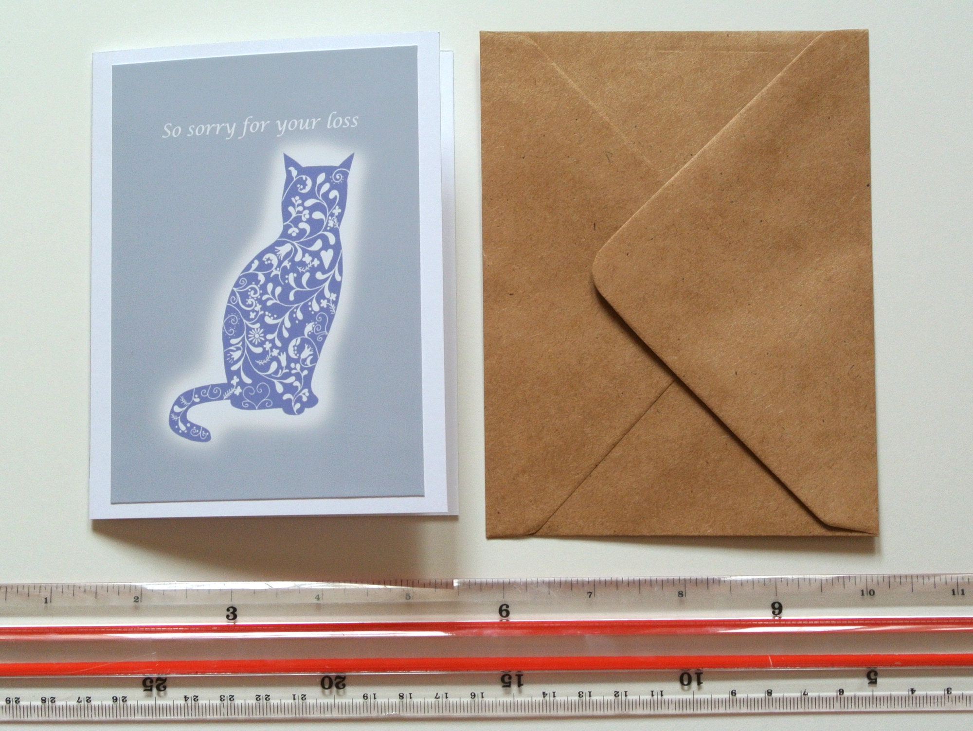 Cat Loss Sympathy card Cat Memorial Card Sorry for your loss | Etsy