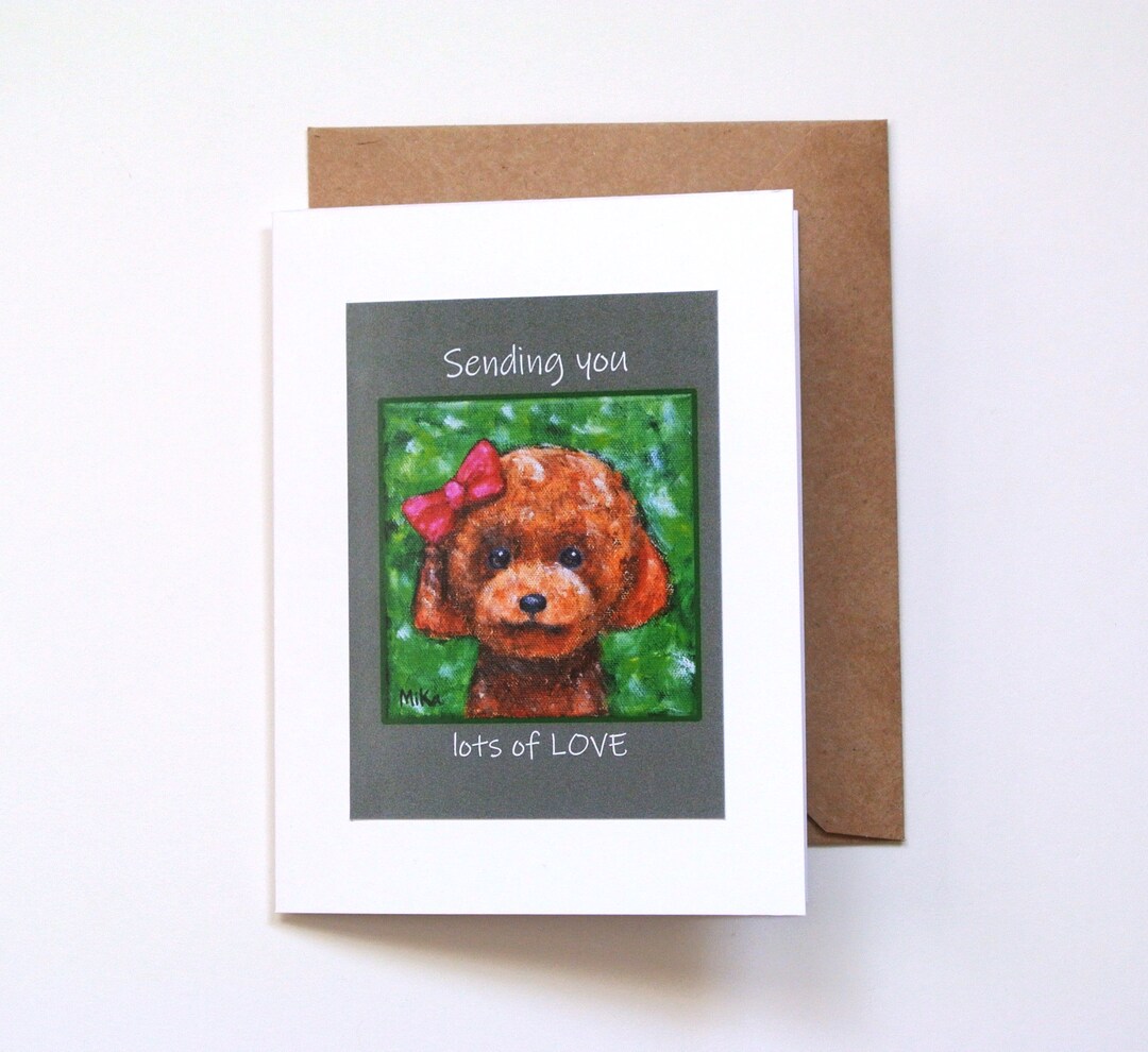 Puppy Love Card, Sending You Love, Dog Lover Support Gift, Toy Poodle ...