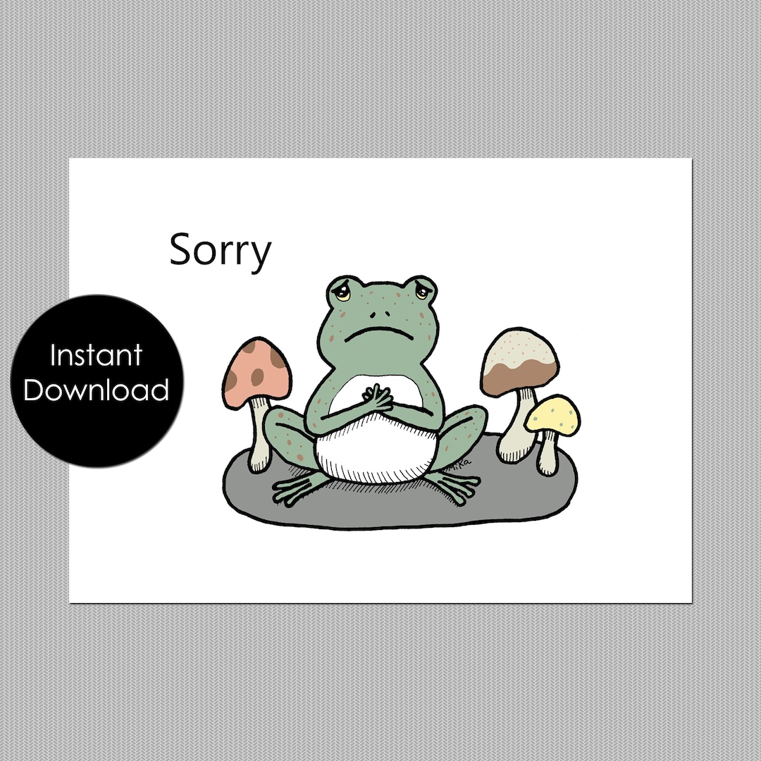 Frog Sorry Card: Sincere Apology, Pet Loss Sympathy (printable Digital ...