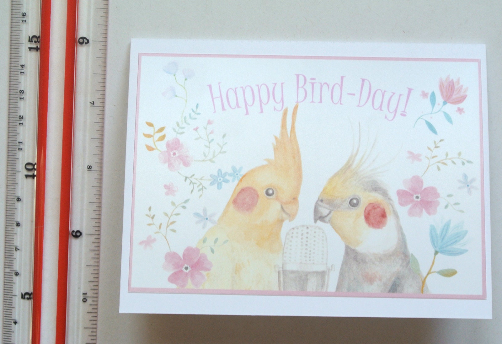 Paper Cockatiels card cute birb card birthday card animals cockatiel ...
