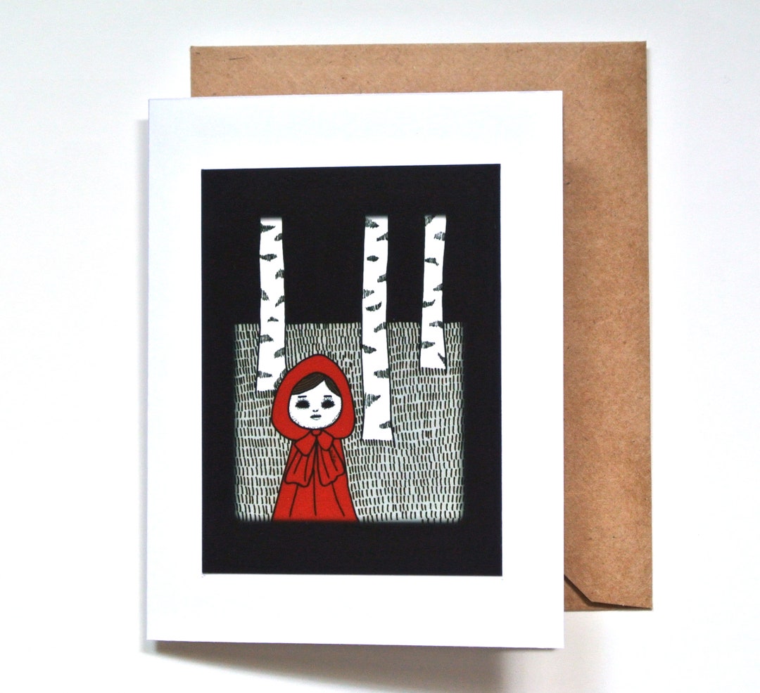 Little Red Riding Hood Card, Halloween Gift for Friend, Gothic Horror ...