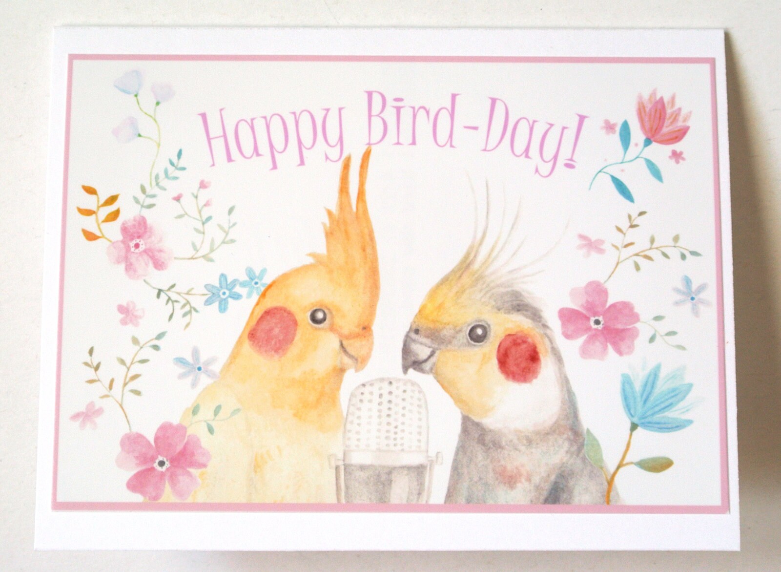 Paper Cockatiels card cute birb card birthday card animals cockatiel ...