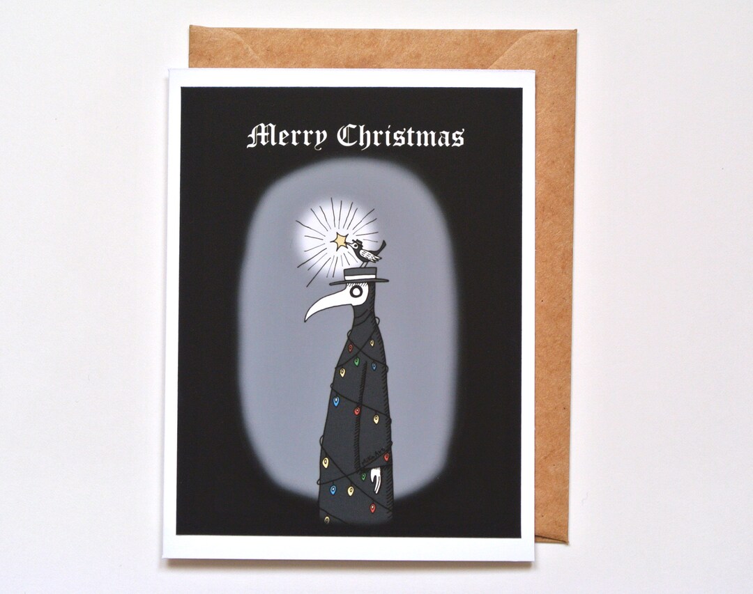 Goth Christmas Card Plague Doctor Holiday Card Funny - Etsy