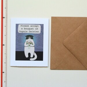 Cute Sorry Card, Funny Apology Gift, Oopsie Daisies, Cat Mess Sorry ...