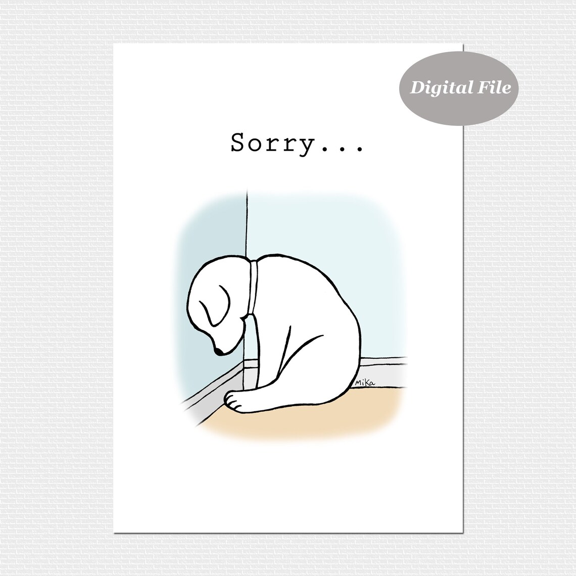 Sorry Card Printable Sincere Apology Card Sad Cute Puppy - Etsy