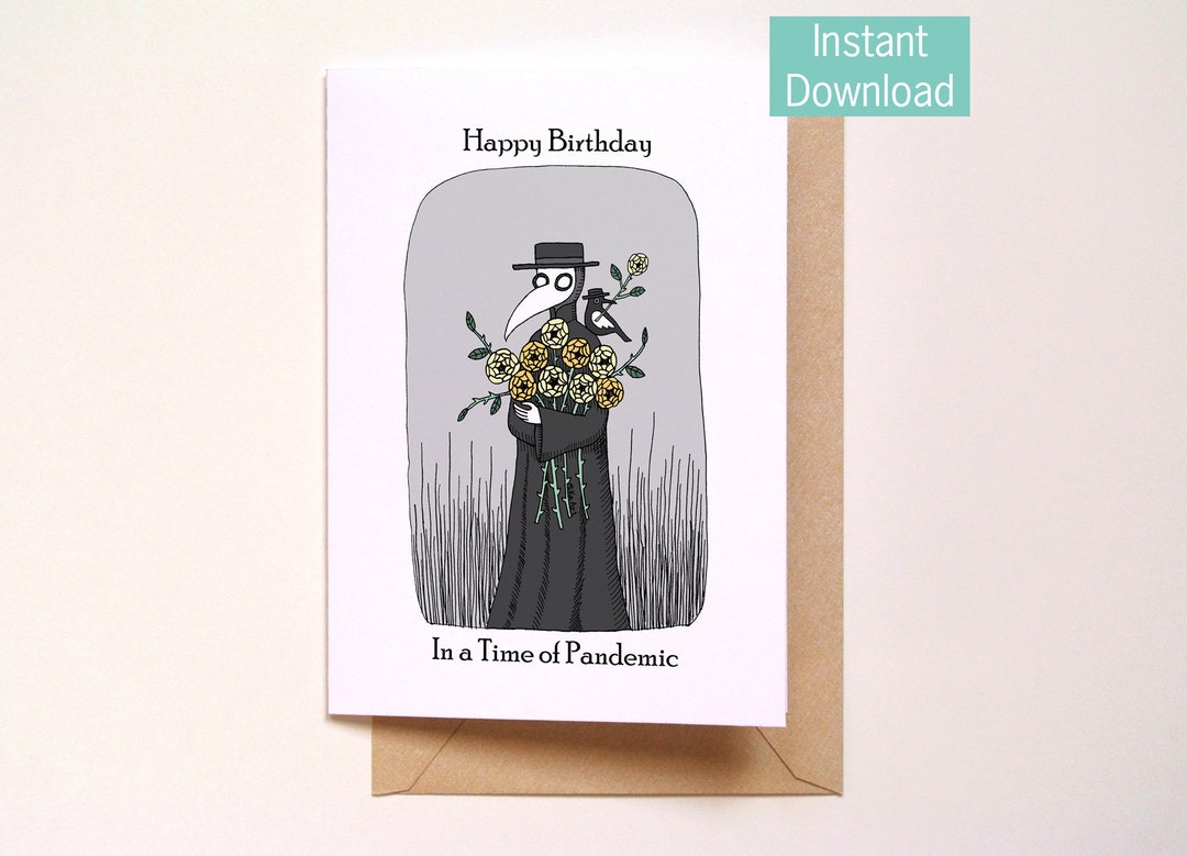 Plague Doctor Card Printable Birthday Card Funny Birthday - Etsy