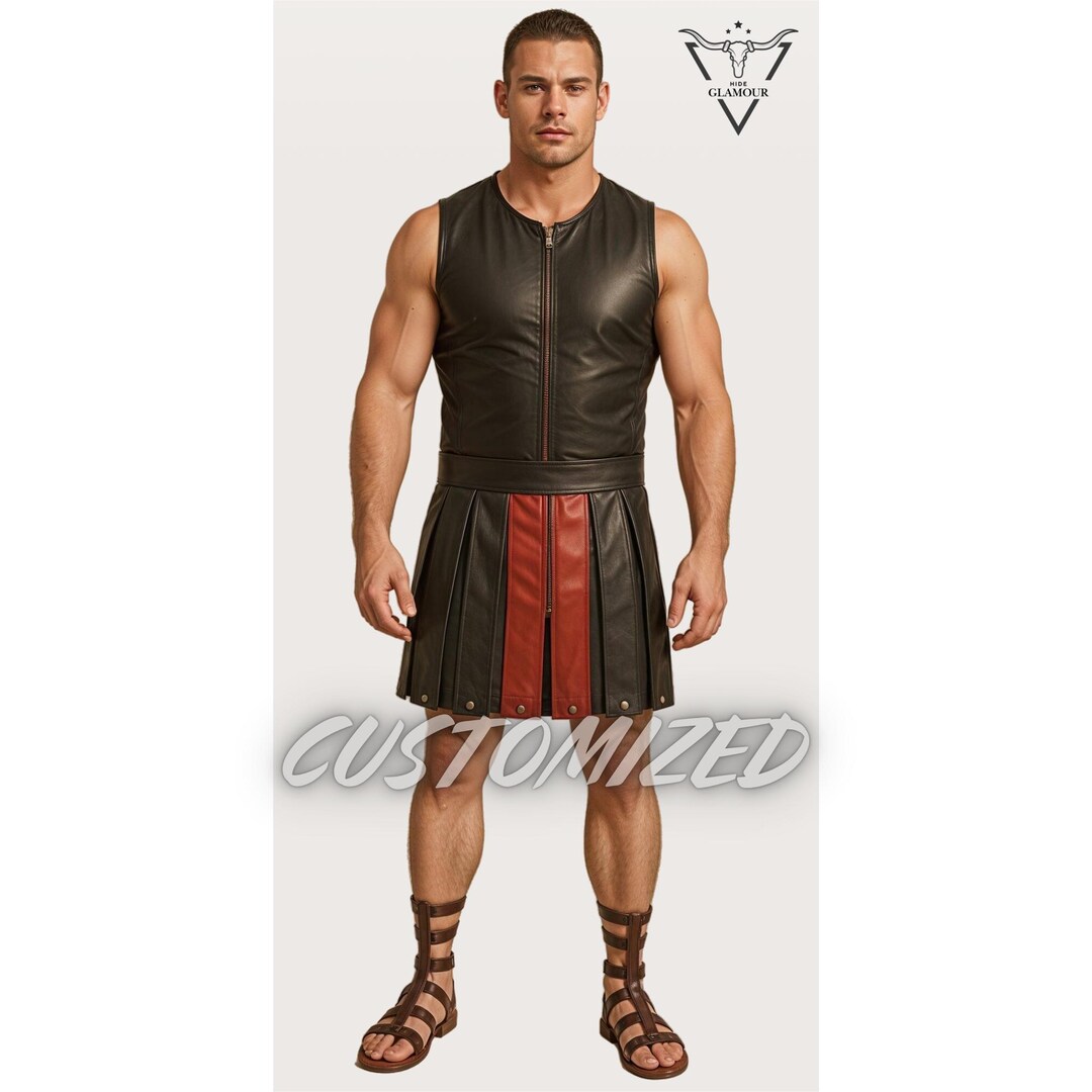 Handmade Black Leather Armor Kilt Set: Custom Fit Costume - Etsy