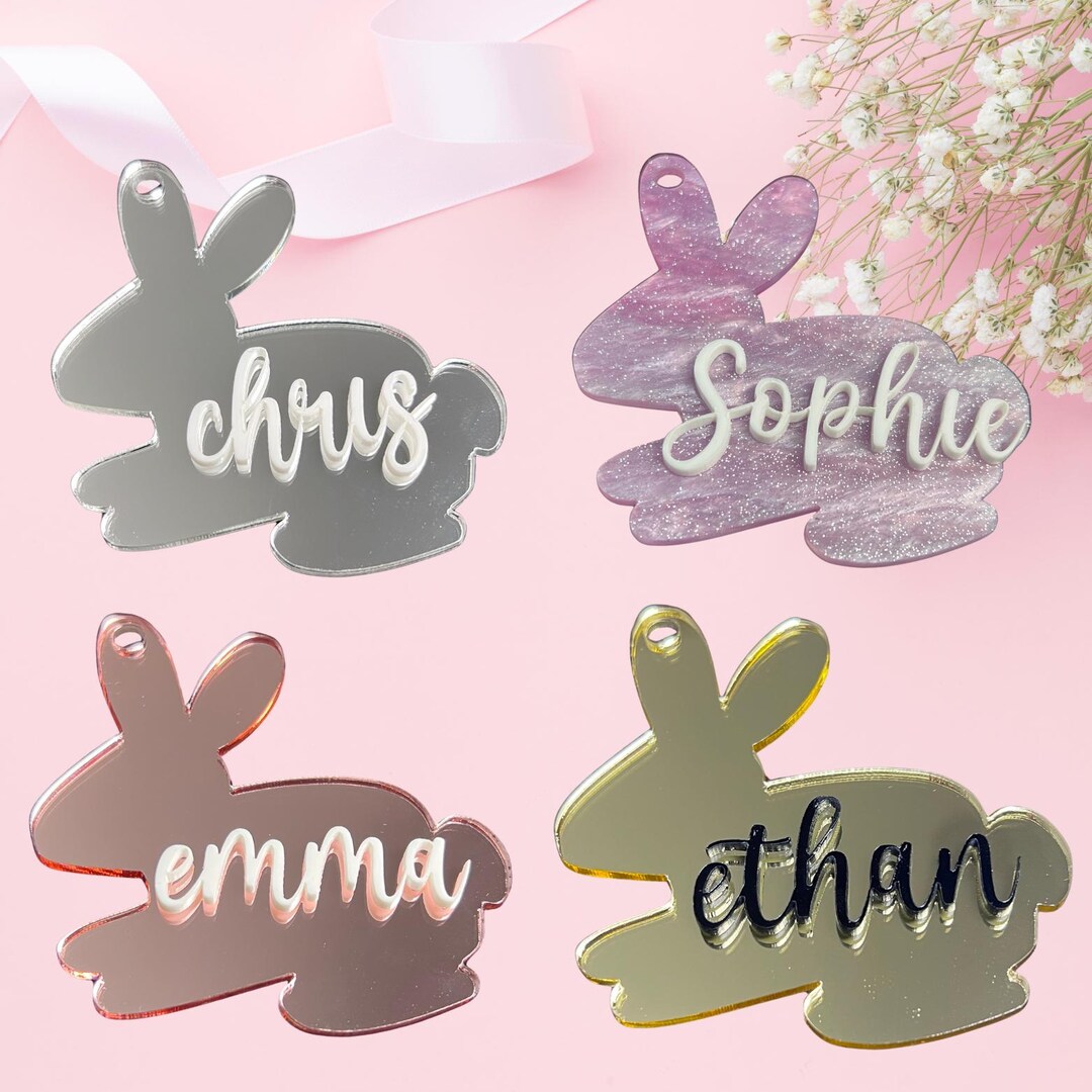 Easter Bunny Personalized Name Tags! - Etsy