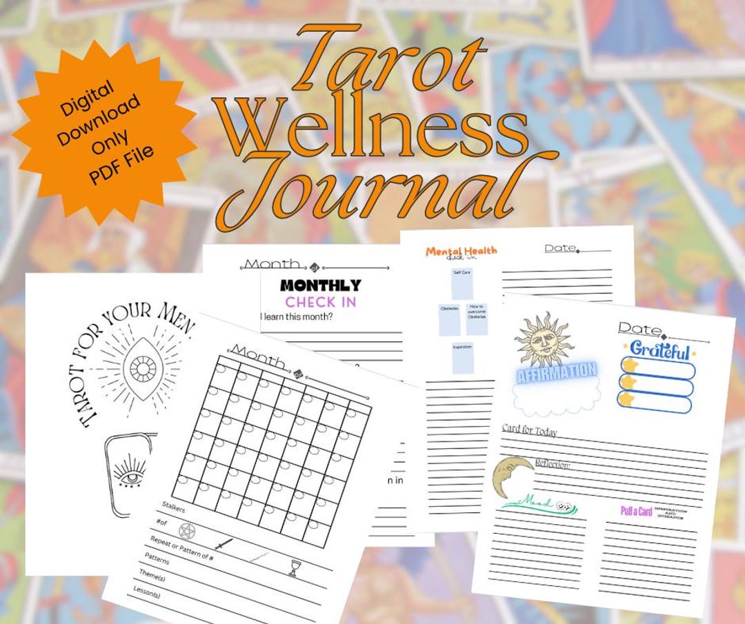Tarot Wellness Journal | Printable PDF | Daily Gratitude Practice ...