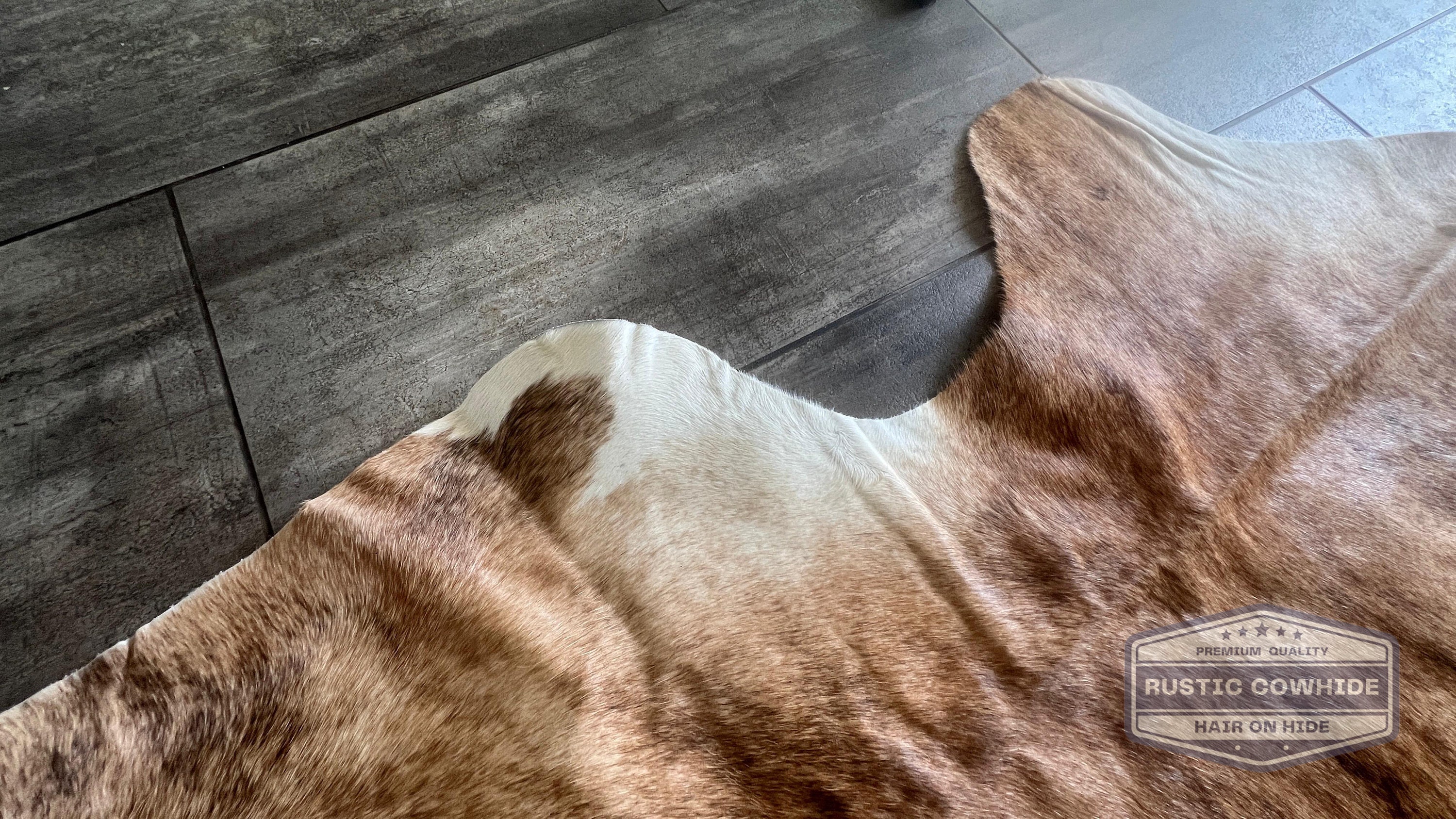 Cowhide Rug Large Brindle Brown Leather Size 66x 73 011 - Etsy
