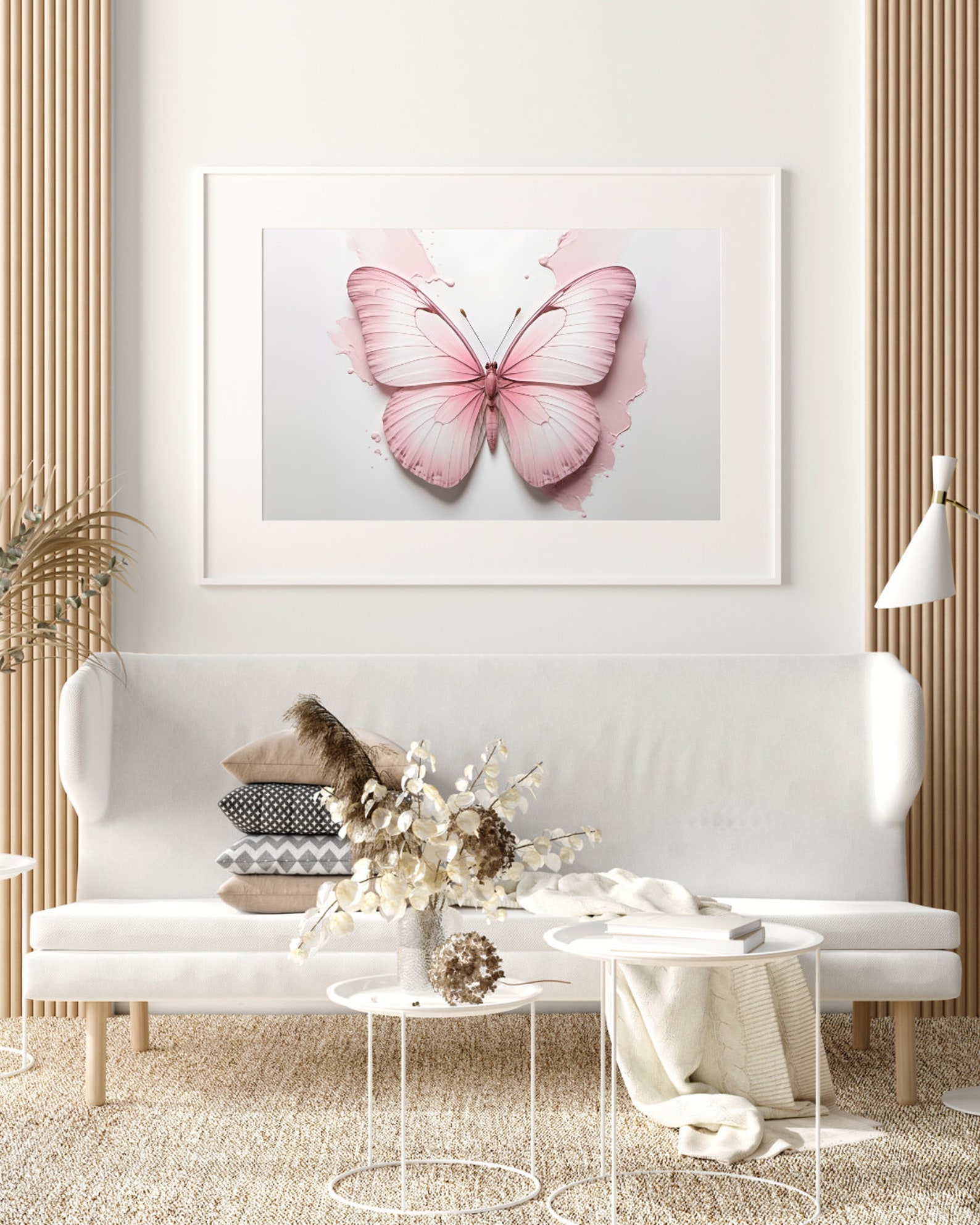 Pink Butterfly Wall Art Nature Print Digital Download for Boho Home ...