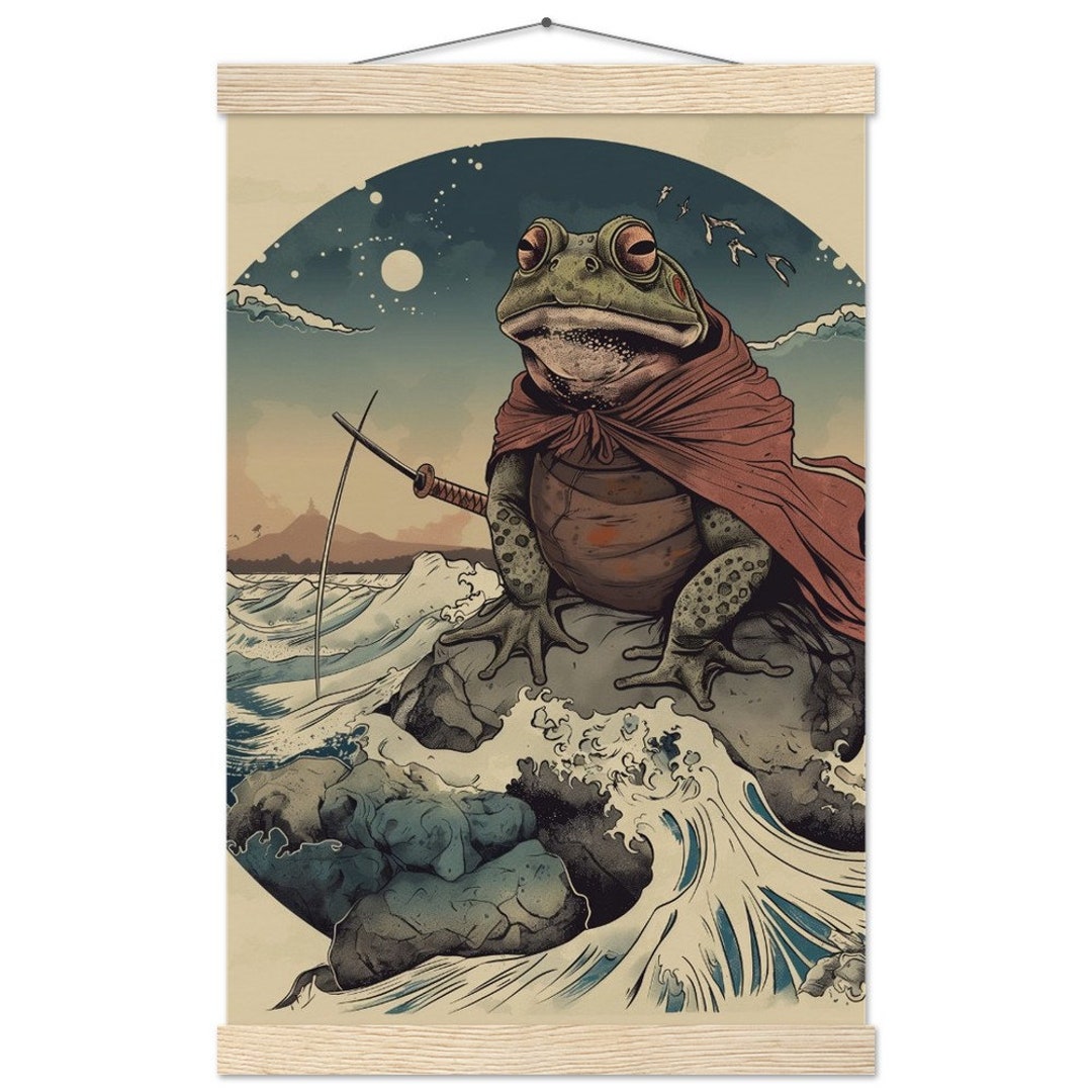 Japanese Style Frog Scroll - Etsy