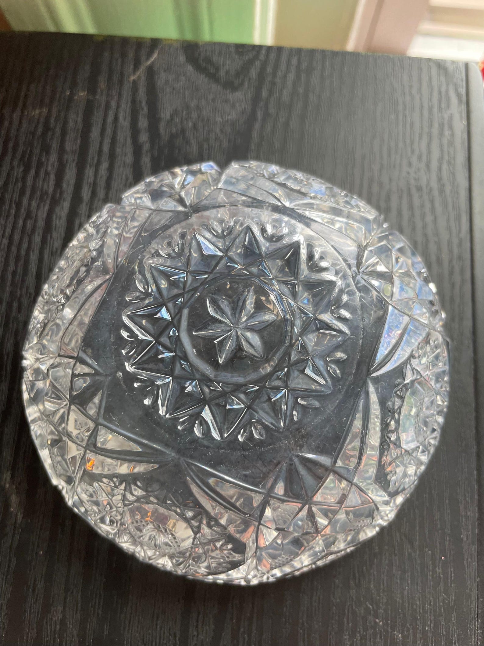 American Brilliant Cut Crystal Bowl: Hobstar and Arches Design - Etsy